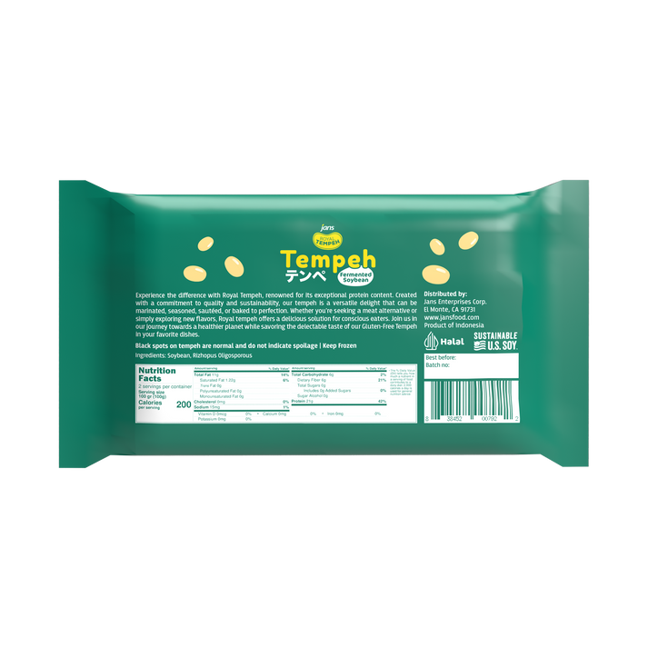 Royal Tempeh Frozen Tempeh Block | Protein-Rich & Versatile Vegan ...