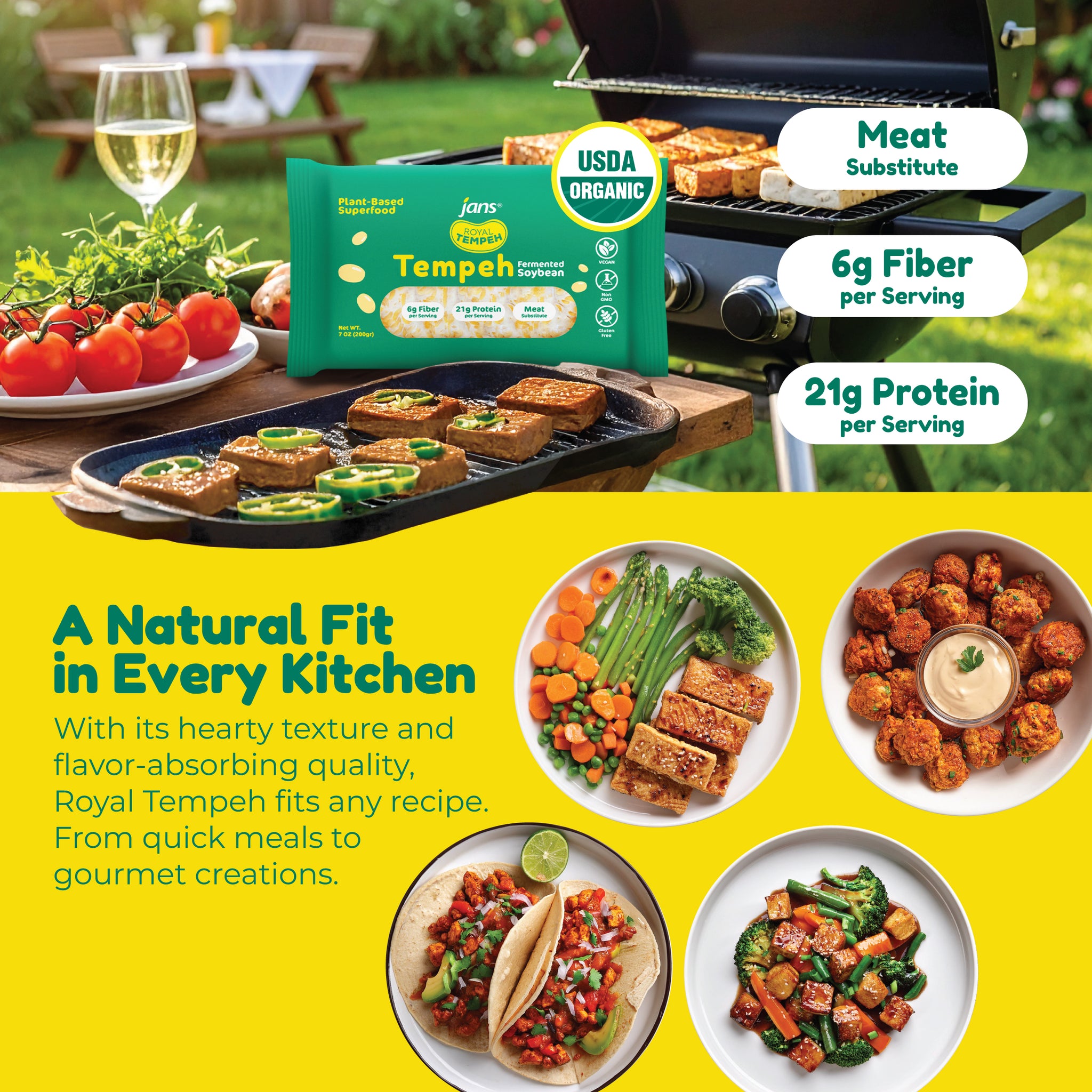 Royal Tempeh Frozen Tempeh Block | Protein-Rich & Versatile Vegan ...