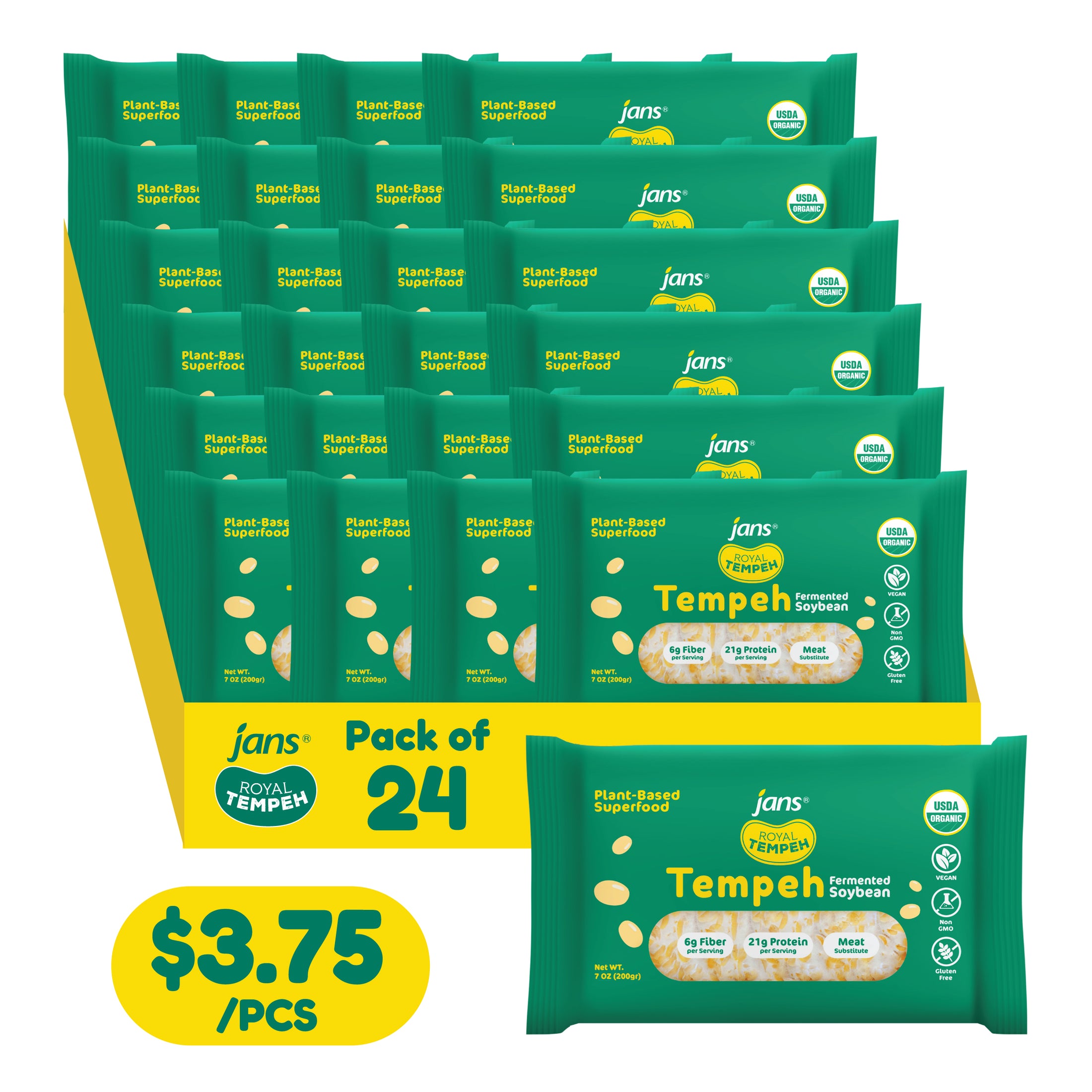 Royal Tempeh Frozen Tempeh Block | Protein-Rich & Versatile Vegan ...