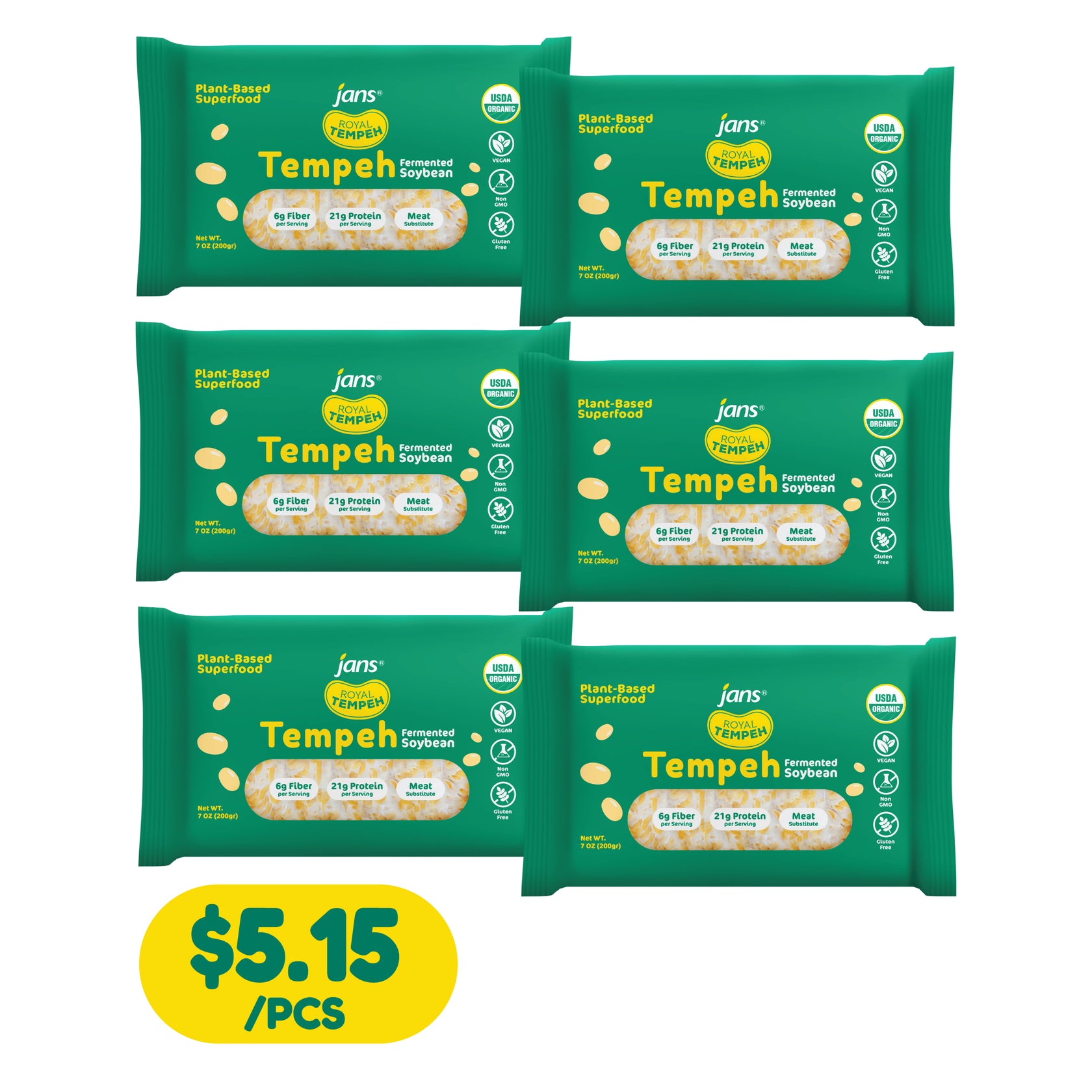 Royal Tempeh Frozen Tempeh Block | Protein-Rich & Versatile Vegan ...